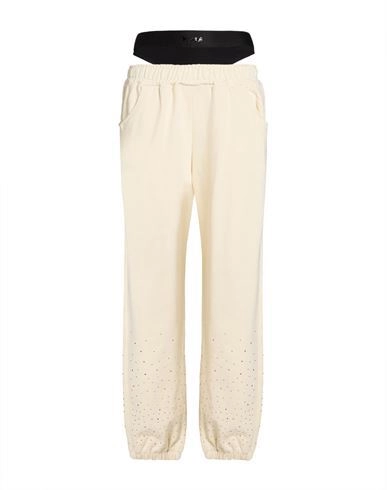 DISCLAIMER Cotton French Terry Track Pants With Stud Embellishments - White