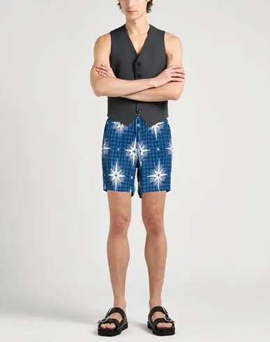 Amiri Viscose Shorts With Star Print - Blue