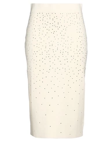 OLTRE Knitted Midi Skirt With Crystal Embellishments - Ivory