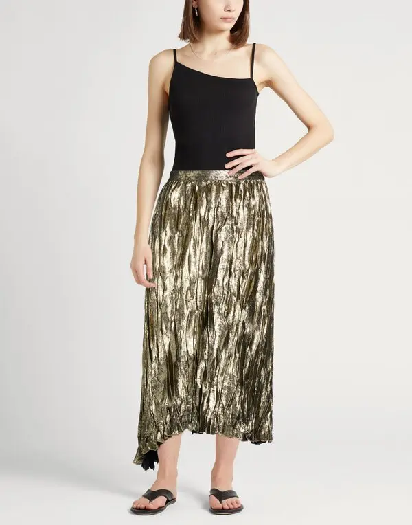 Fabiana Filippi Pleated Lamé Midi Skirt