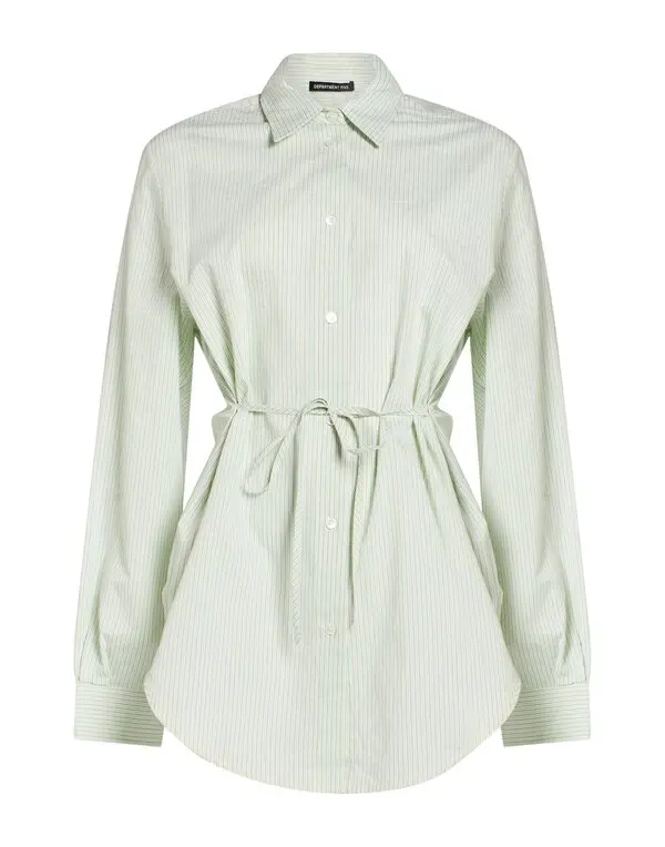 DEPARTMENT 5 Seersucker Striped Belted Shirt