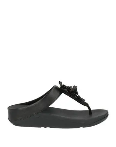 Fitflop Leather Thong Sandals With Embellished Detailing - Black