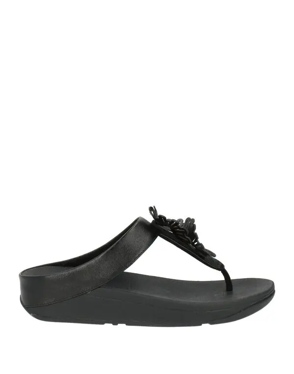 Fitflop Leather Thong Sandals With Embellished Detailing