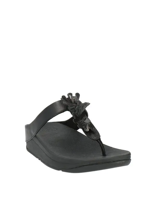 Fitflop Leather Thong Sandals With Embellished Detailing