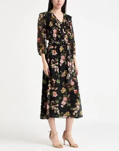 Luisa Spagnoli Silk Floral Print Maxi Dress