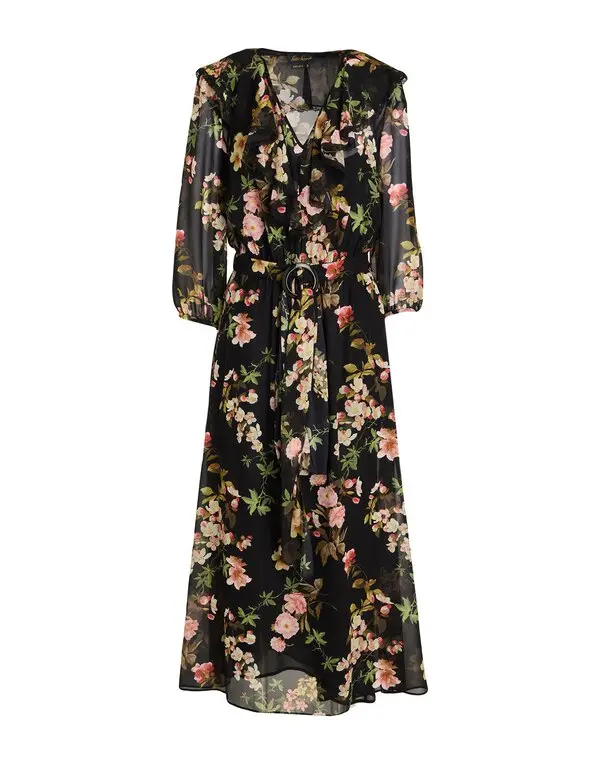 Luisa Spagnoli Silk Floral Print Maxi Dress