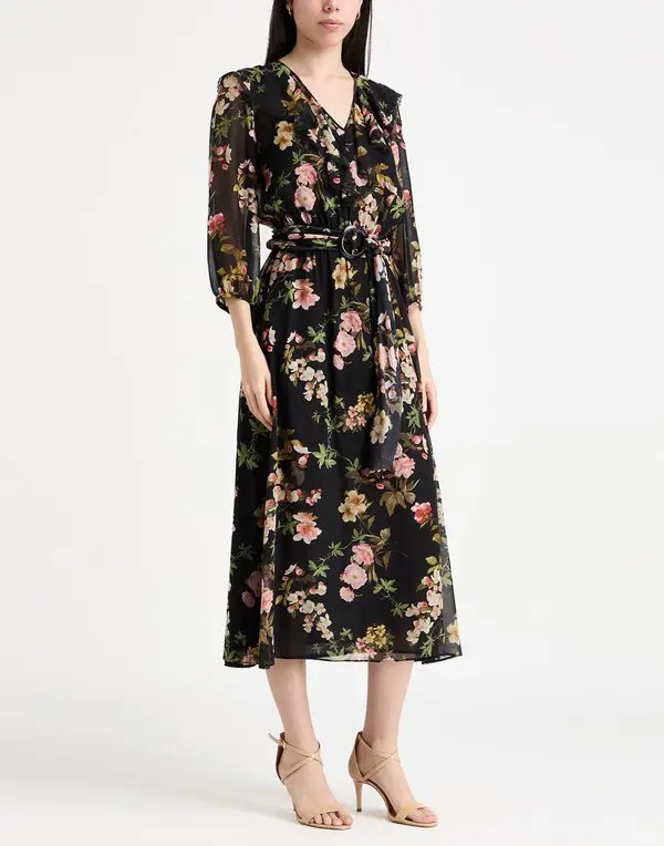 Luisa Spagnoli Silk Floral Print Maxi Dress