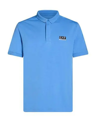 EA7 Polo Shirt Size Cotton, Polyester, Elastane - Light Blue