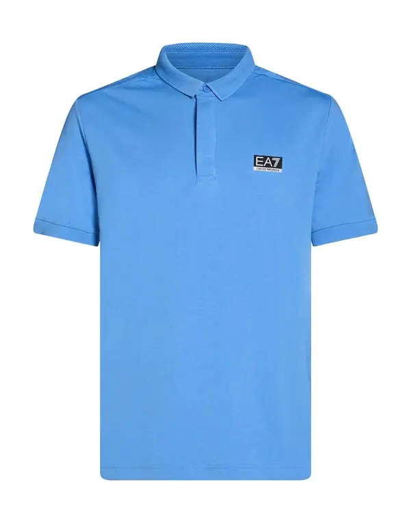EA7 Polo Shirt Size Cotton, Polyester, Elastane - Light Blue