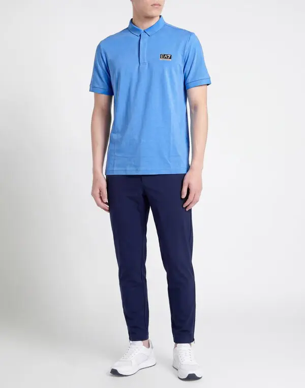 EA7 Polo Shirt Size Cotton, Polyester, Elastane - Light Blue