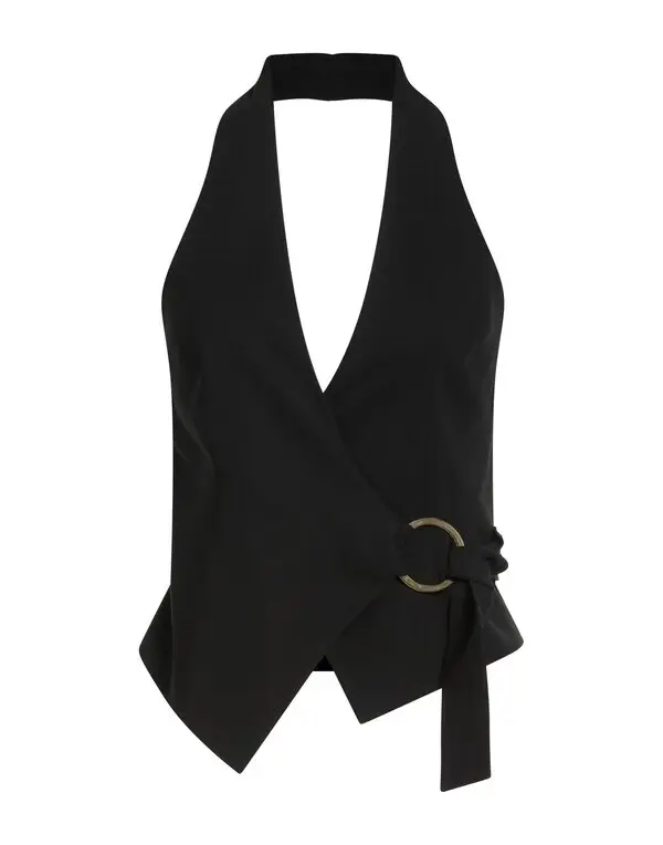 CARLA G. Tailored Vest Size Acetate, Viscose, Elastane