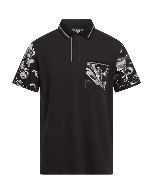 Versace Polo Shirt Size Cotton - Black