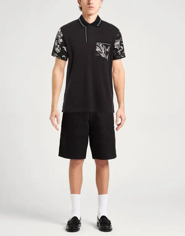 Versace Polo Shirt Size Cotton - Black
