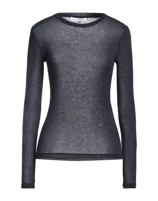CARACTÈRE Long Sleeve Crewneck Top In Viscose, Polyamide, Cashmere, And Elastane