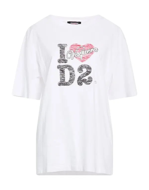 Dsquared2 Cotton Jersey T-shirt With Distressed Print - White
