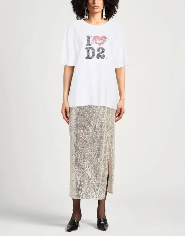 Dsquared2 Cotton Jersey T-shirt With Distressed Print - White