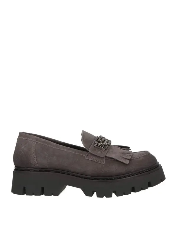 CAFÈNOIR Loafers Charcoal Size Leather