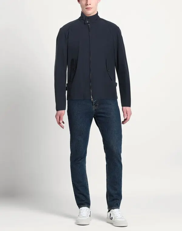 BARACUTA Jacket Size Polyester, Cotton, Polyurethane - Navy