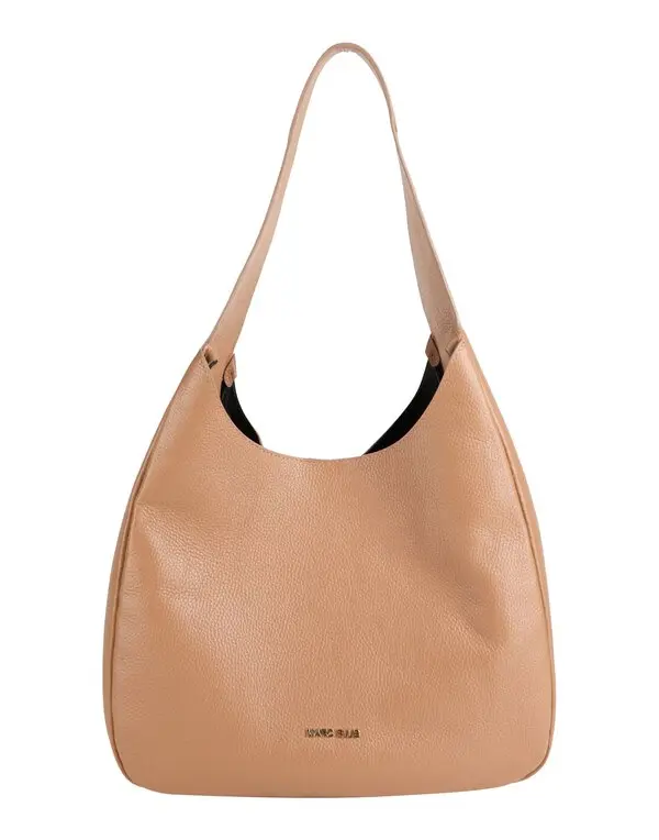 MARC ELLIS Pebbled-leather Hobo Shoulder Bag - Beige