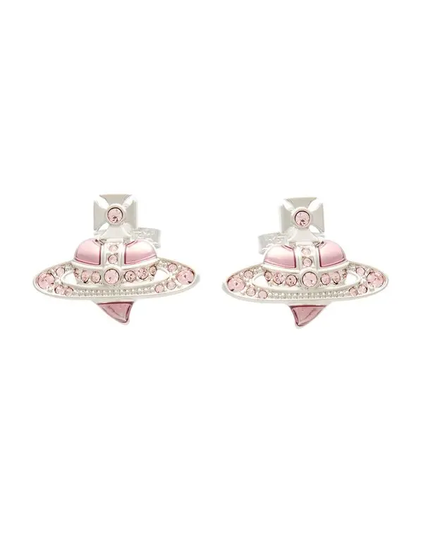 VIVIENNE WESTWOOD Diamante Heart Orb Stud Earrings