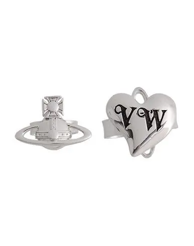 VIVIENNE WESTWOOD Metal Logo Stud Earrings - Silver