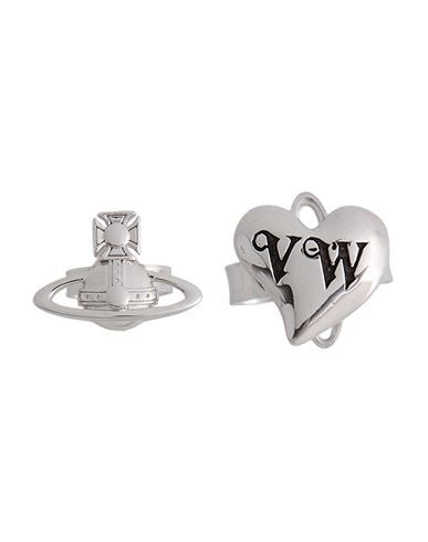 VIVIENNE WESTWOOD Metal Logo Stud Earrings - Silver