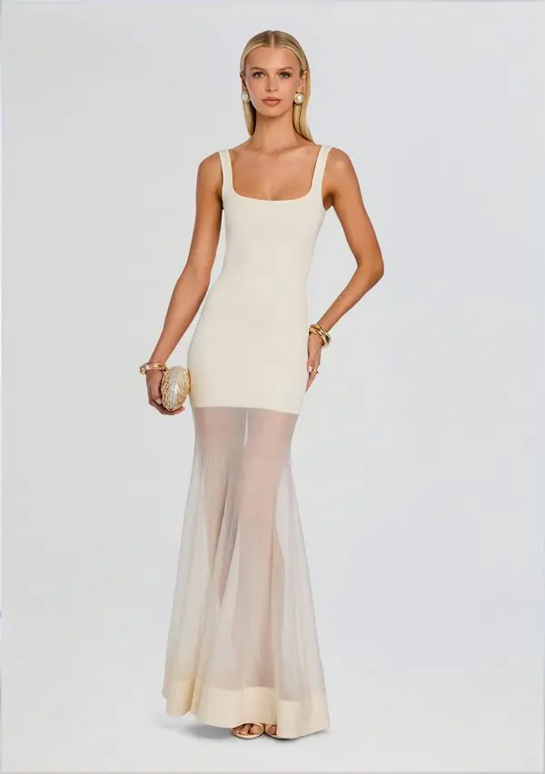 SEROYA Inga Knit Dress - Eggshell