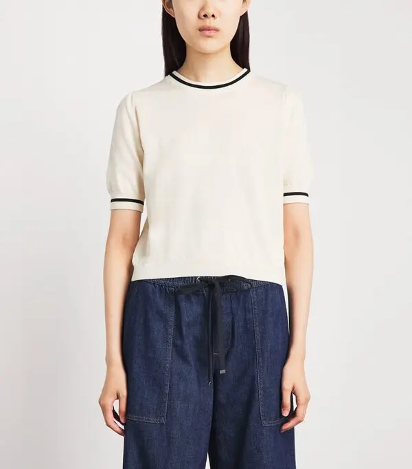 FRAME Cotton-blend Short-sleeve Sweater