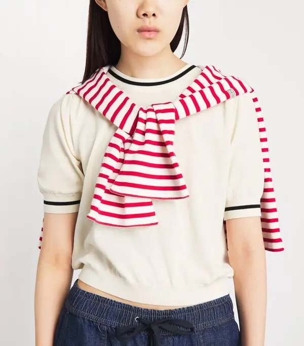 FRAME Cotton-blend Short-sleeve Crew Neck Sweater