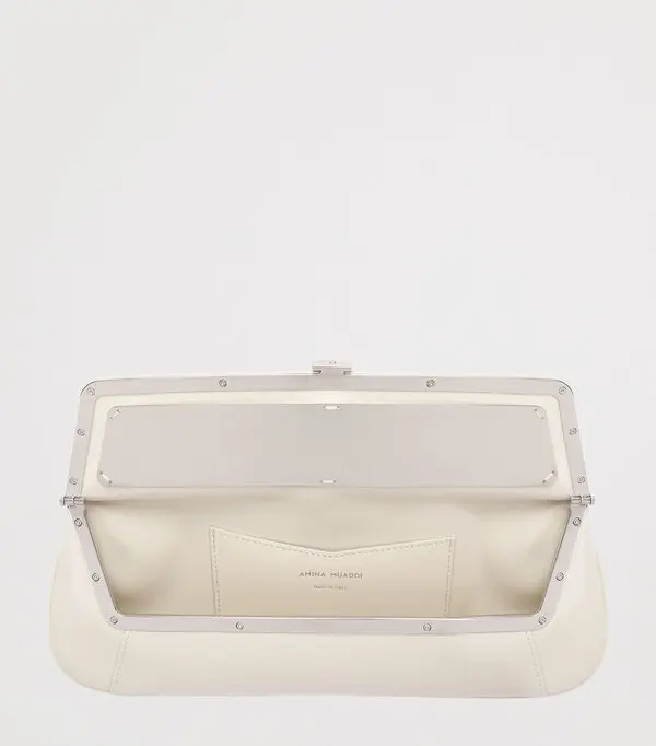 Amina Muaddi Leather Ami Clutch Bag