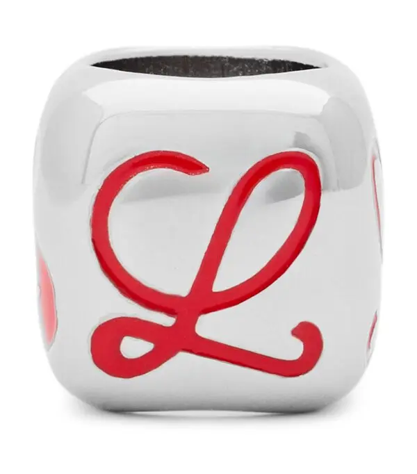 Loewe Anagram Dice Bag Charm - Silver