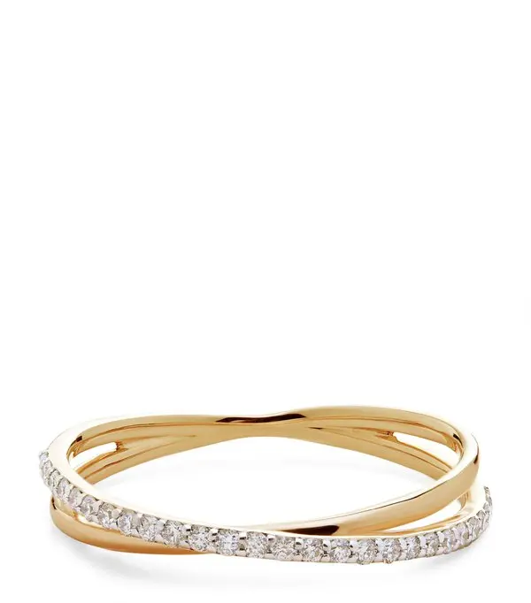 Monica Vinader Yellow And Diamond Crossover Ring