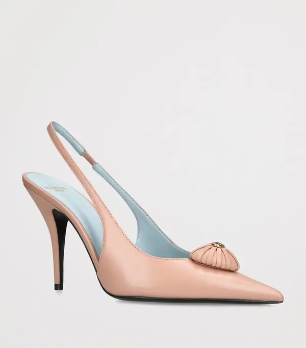 Valentino Garavani Leather Coeur Royal Slingback Pumps 100