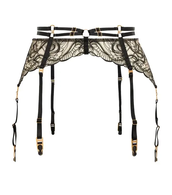 BORDELLE Embroidered Pearl Suspenders