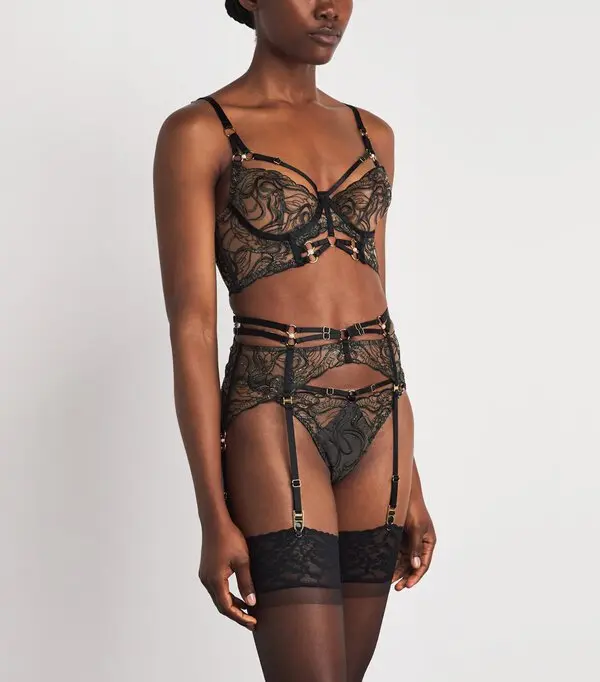 BORDELLE Embroidered Pearl Suspenders