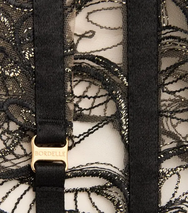 BORDELLE Embroidered Pearl Suspenders