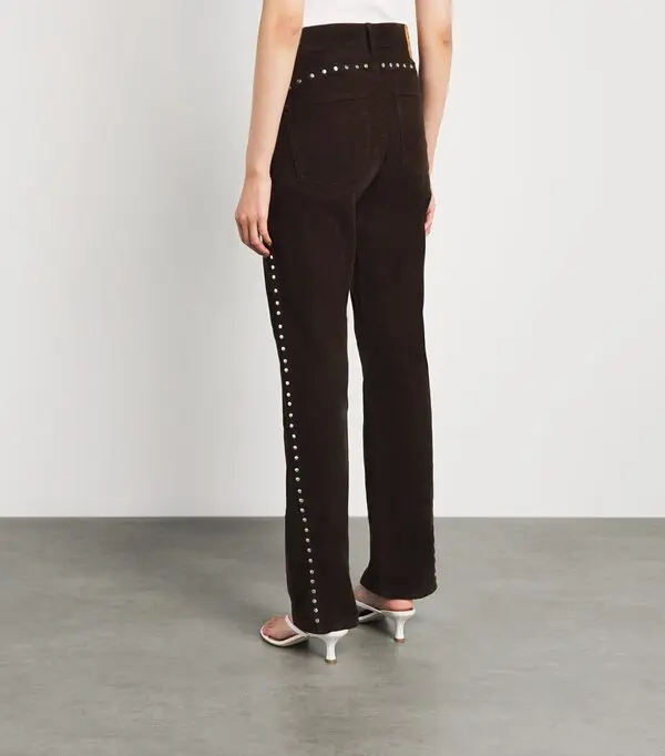 Polo Ralph Lauren Studded Corduroy Straight Leg Trousers
