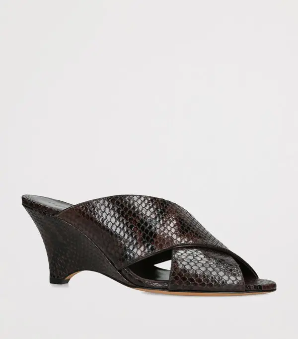 Le Monde Beryl Leather Sneak-effect Luca Mules 70