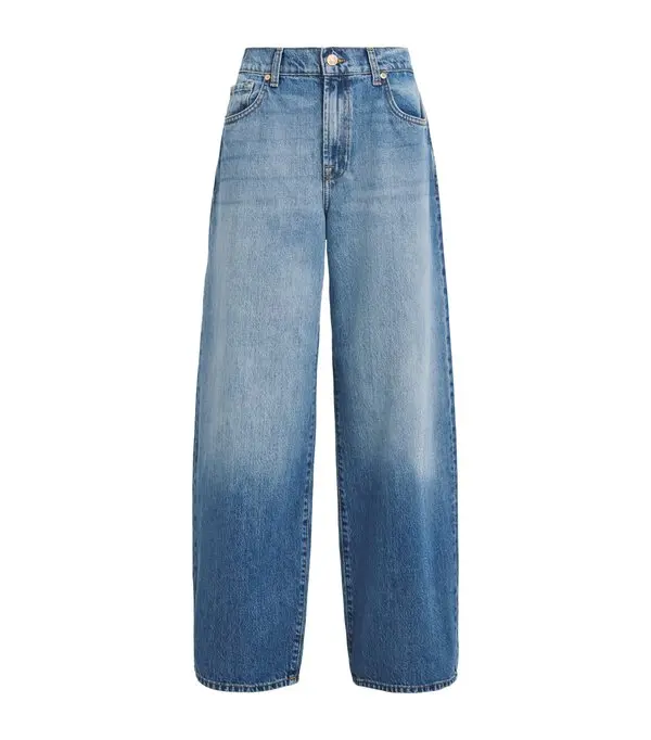 7 For All Mankind Bonnie Curvilinear Barrel-leg Jeans