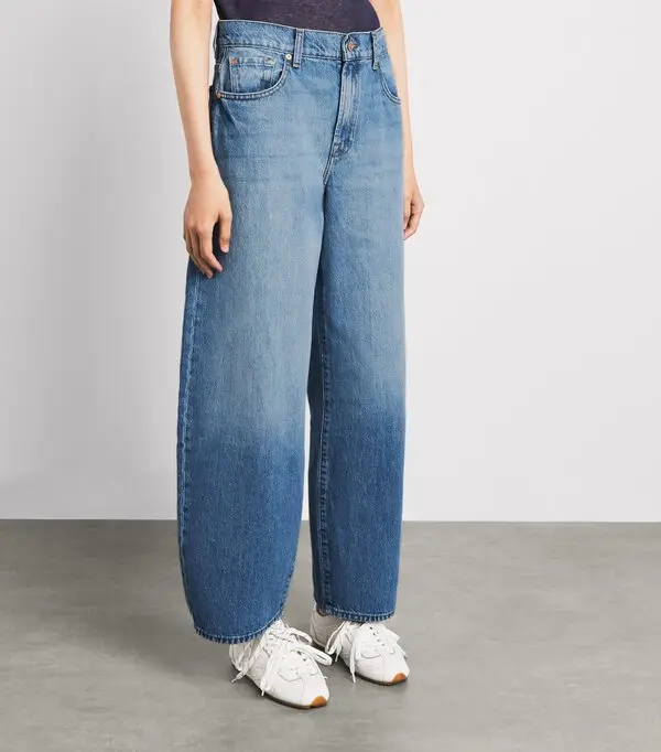 7 For All Mankind Bonnie Curvilinear Barrel-leg Jeans