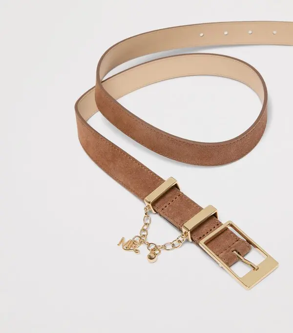 Marina Rinaldi Suede Chain Logo Belt