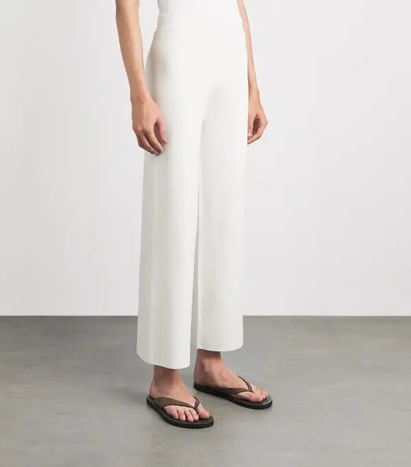 Max Mara Knitted Wide-leg Trousers - White
