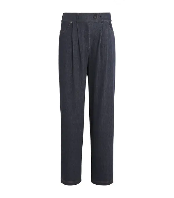 Max Mara Denim-effect Wide-leg Trousers
