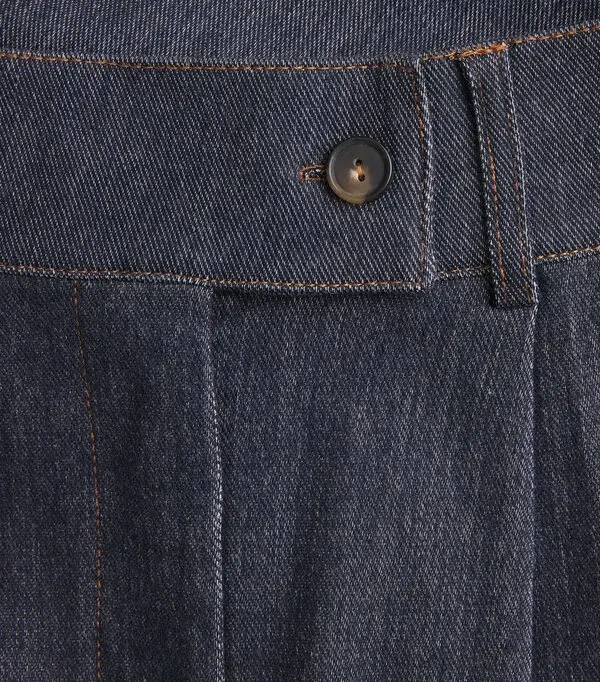 Max Mara Denim-effect Wide-leg Trousers