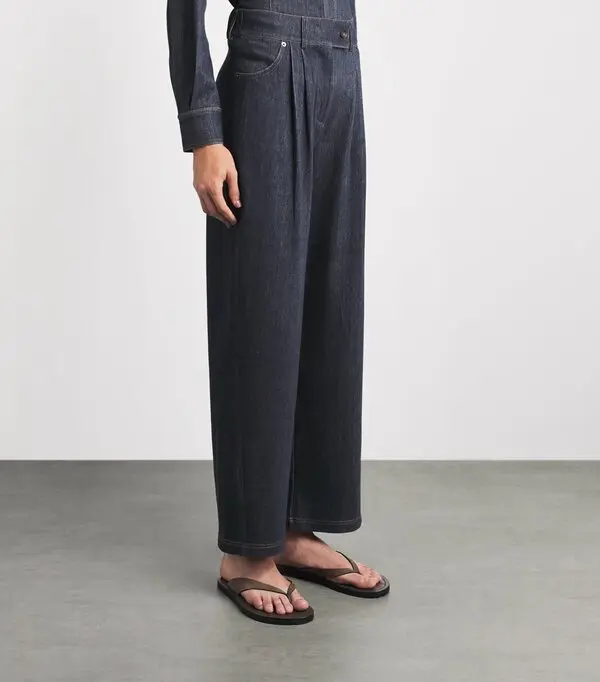 Max Mara Denim-effect Wide-leg Trousers
