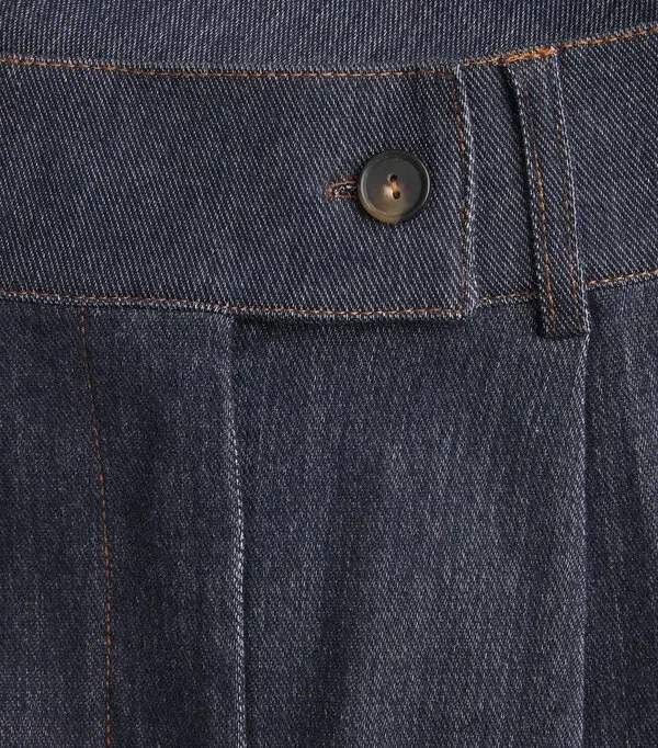 Max Mara Denim-effect Wide-leg Trousers