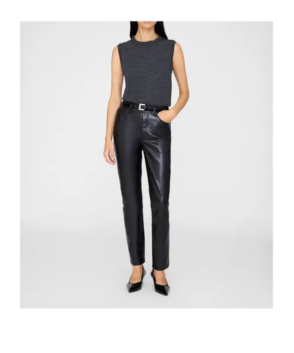 ANINE BING Sleeveless Round Neck Top - Black