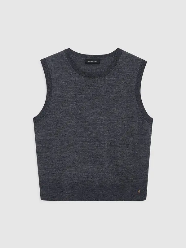 ANINE BING Sleeveless Round Neck Top - No