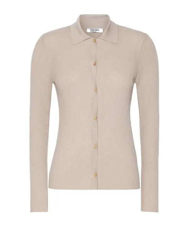 Max Mara Ribbed Button-up Cardigan - Beige