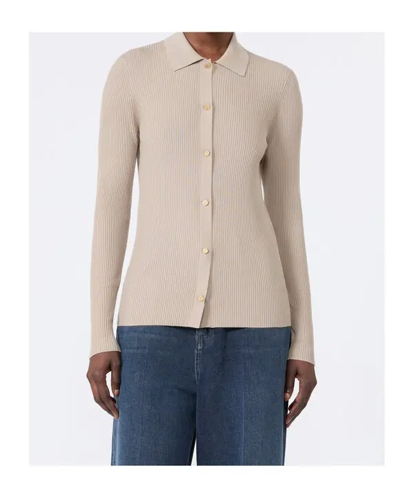 Max Mara Ribbed Button-up Cardigan
